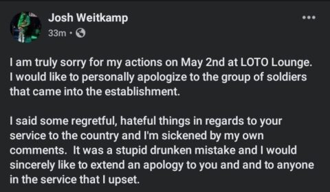 Josh Weitkamp: Loto Lounge Drunk Bartender Refuses to Accept Military Soldiers ID and Destroys ...