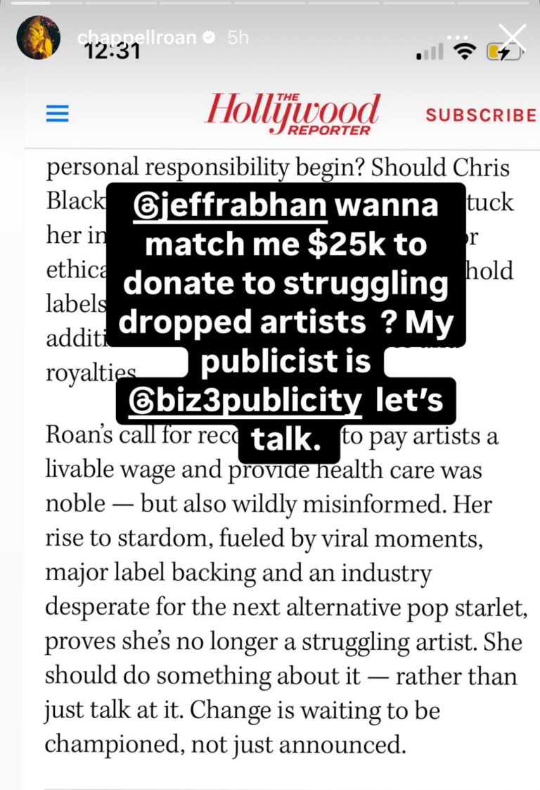 Chappell Roan Claps Back at Former Music Executive Jeff Rabhan After ...