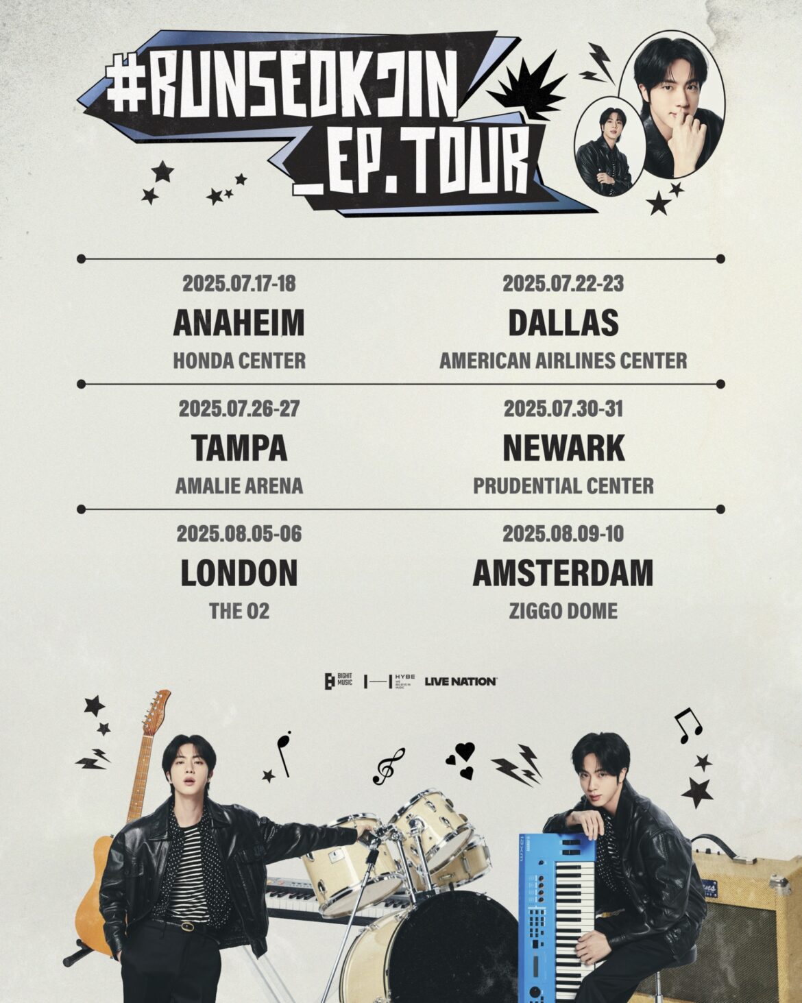 Jin Announces First-Ever Solo Tour: #RUNSEOKJIN_EP.TOUR to Conquer the ...